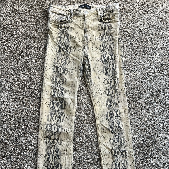Zara | Jeans | Snake Print Zara Jeans | Poshmark